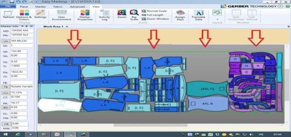 Cách In Canh Sợi Hình Mũi Tên Trong Gerber Accumark