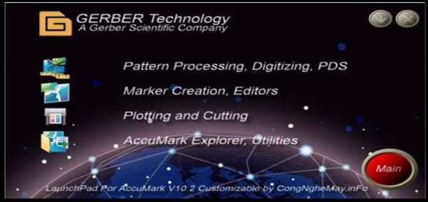 Giao Diện Sơ Đồ Gerber Accumark V8.3 Trên Gerber Accumark V9-V10